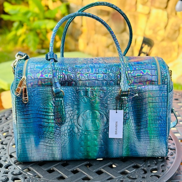 Brahmin | Bags | Brahmin Talulla Blue Topaz Melbourne Leather Large ...